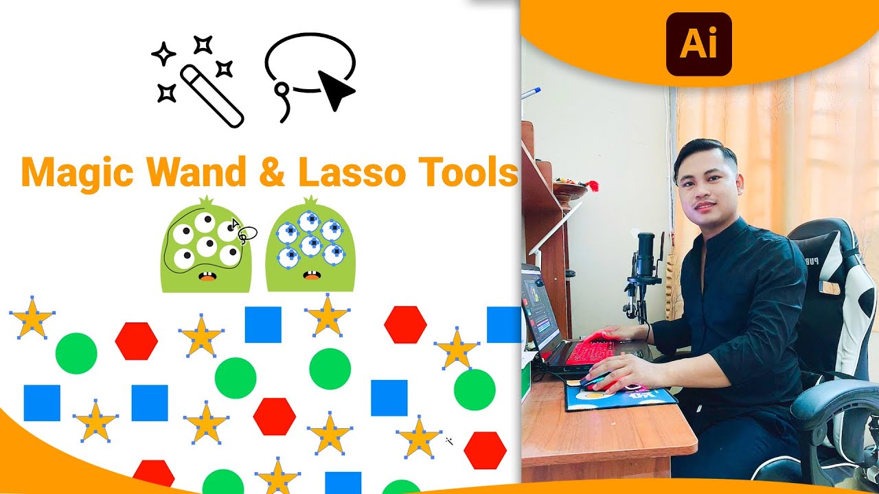How To Use Magic Wand Lasso Tools Illustrator Kimsroy Official