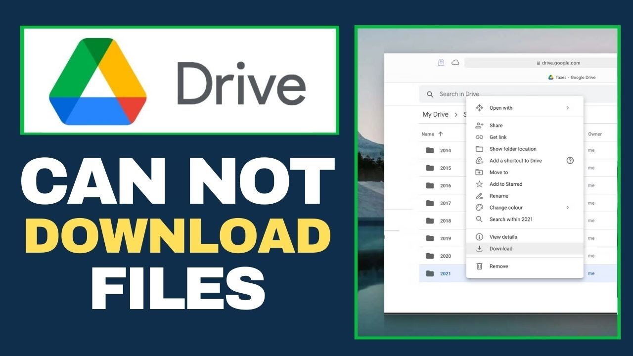 How To Fix Can Not Download Files On Google Drive Full Guide Youtube