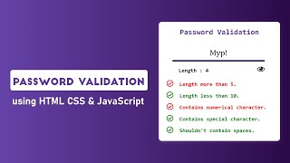 Password Validation Using Html Css U0026 Javascript Doovi