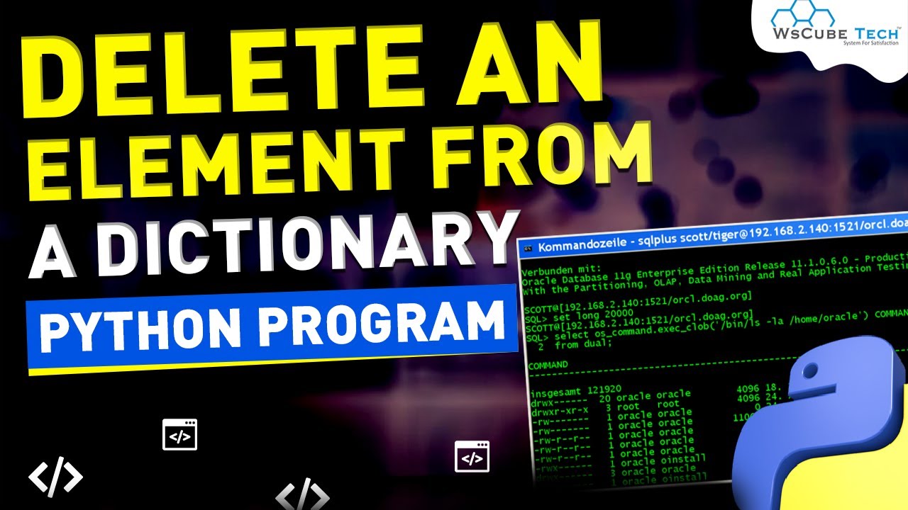 How To Delete An Element From A Dictionary Using Python Program рџ Youtube