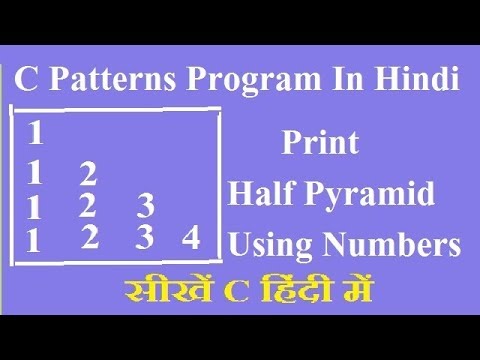 C Program For Pattern Printing In Hindi Urdu C Practical And