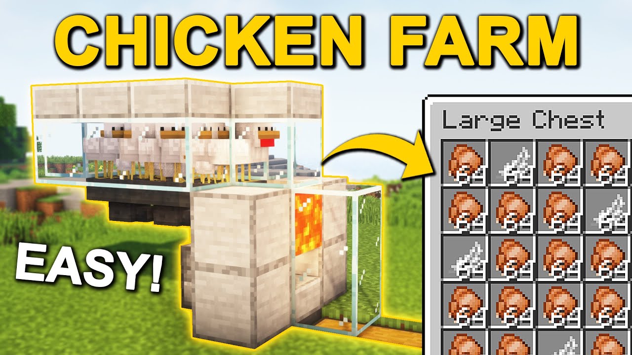 Easy Automatic Chicken Farm In Minecraft 1 21 Tutorial Youtube
