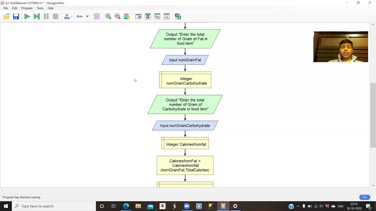 How To Calculate Calories Through Flowgorithm Youtube