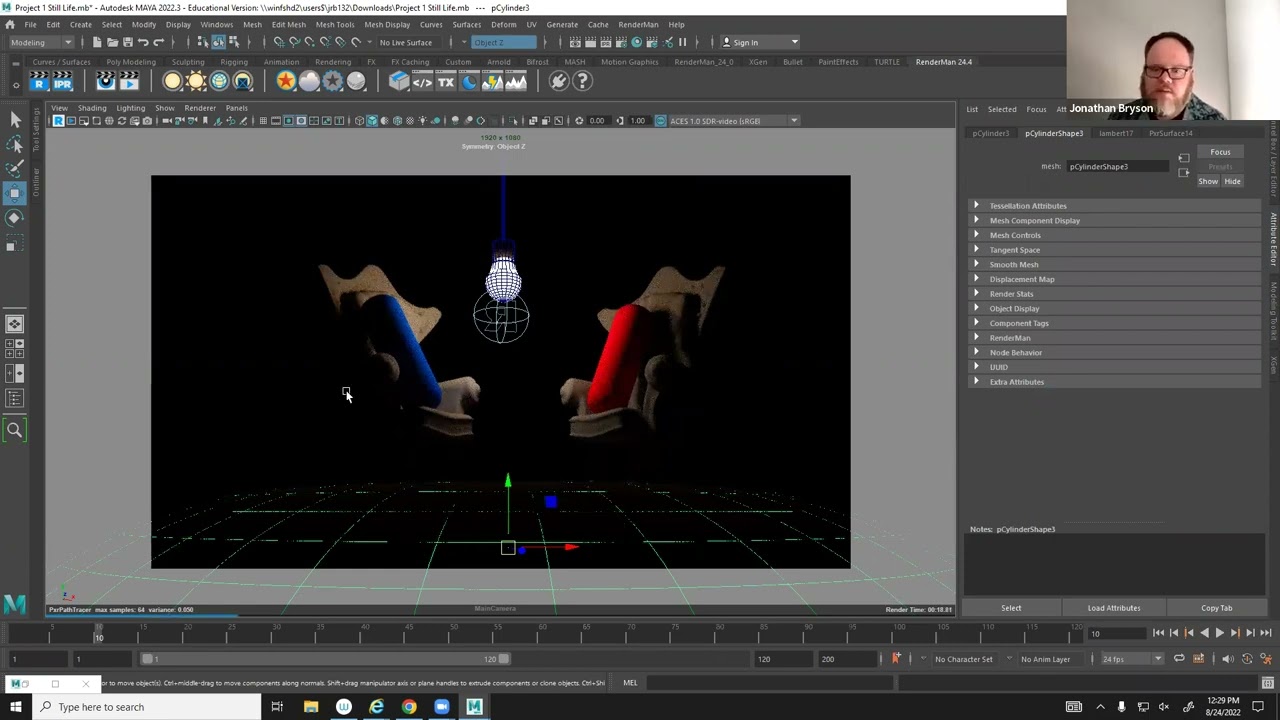 First Rendering In Renderman Project Still Life Youtube