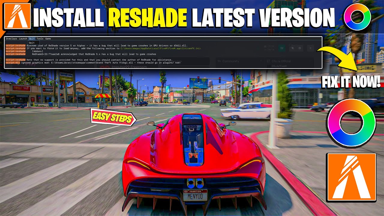 Fivem How To Install Reshade V6 3 2 Fix Fivem Reshade 6 3 2 Not
