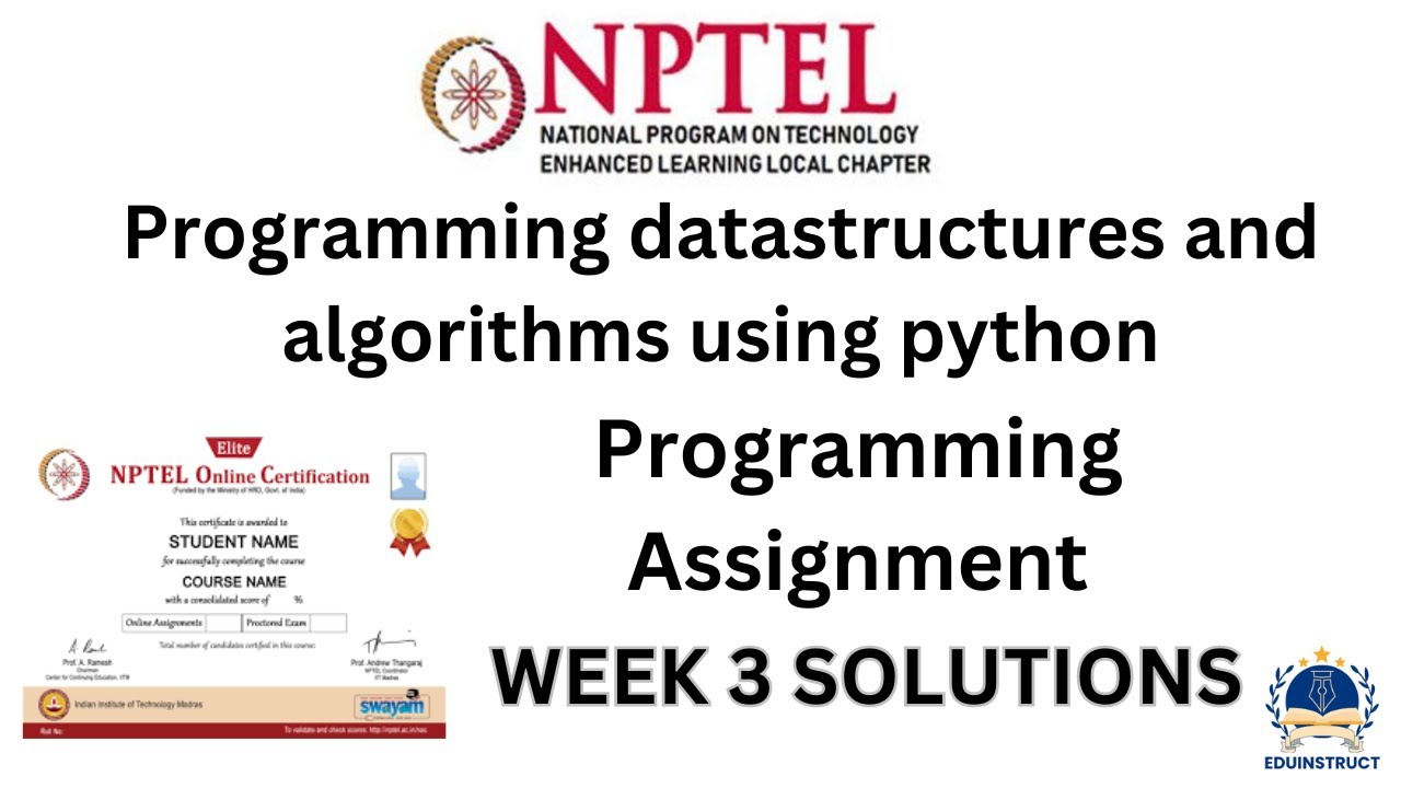 Nptel Week 3 Programming Assignment Programming Data Structures And