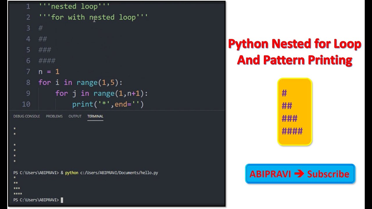 Python Course Part 5 Nested Loops Pattern Printing Covid19 Learn
