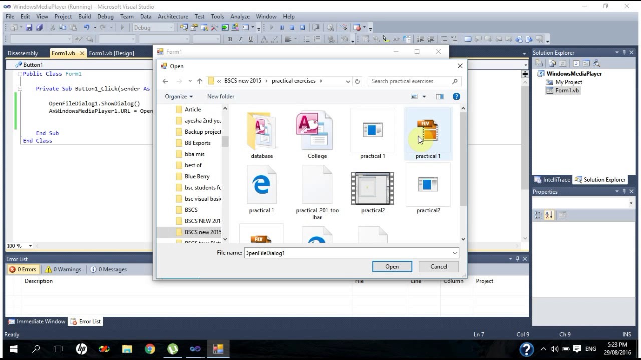 How To Creating Windows Media Player In Visual Studio 2016 Youtube