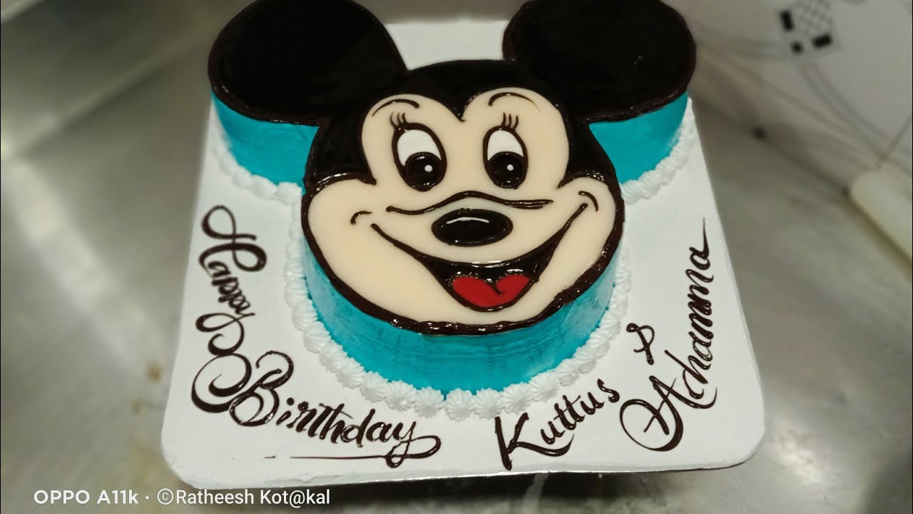 How To Make Mickey Mouse Head Shape Cake Nuttybubble Youtube