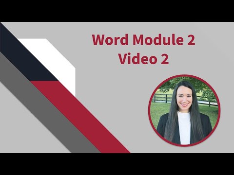Word Module 2 Video 2 Youtube