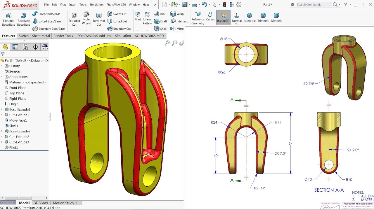 Solidworks Tutorial For Beginners Exercise 8 Youtube