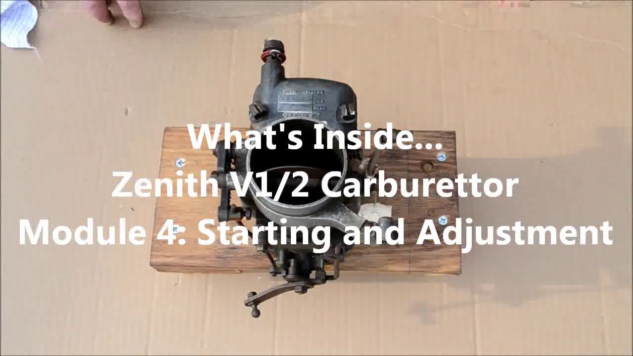 Zenith Carburetor Adjustment
