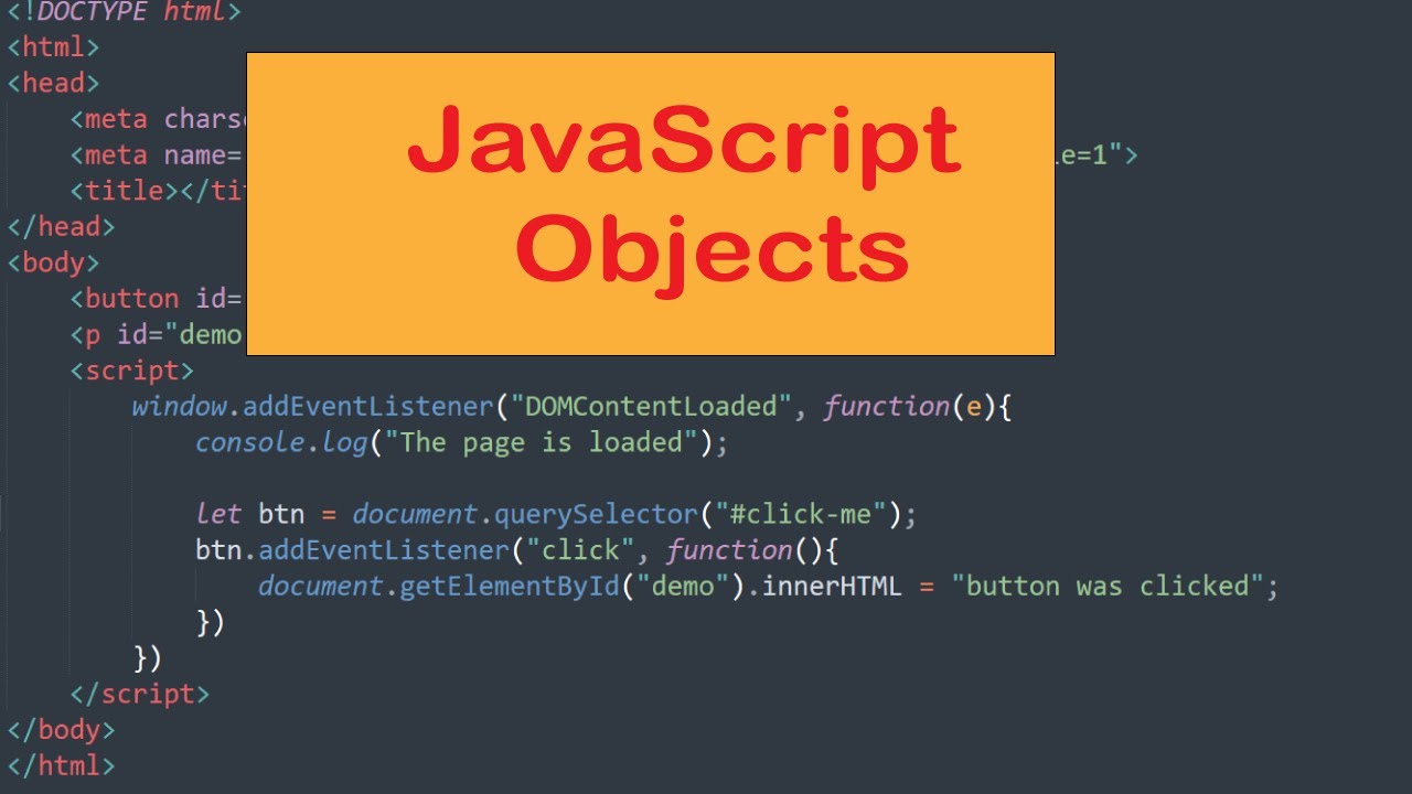Javascript Tutorials Objects Youtube