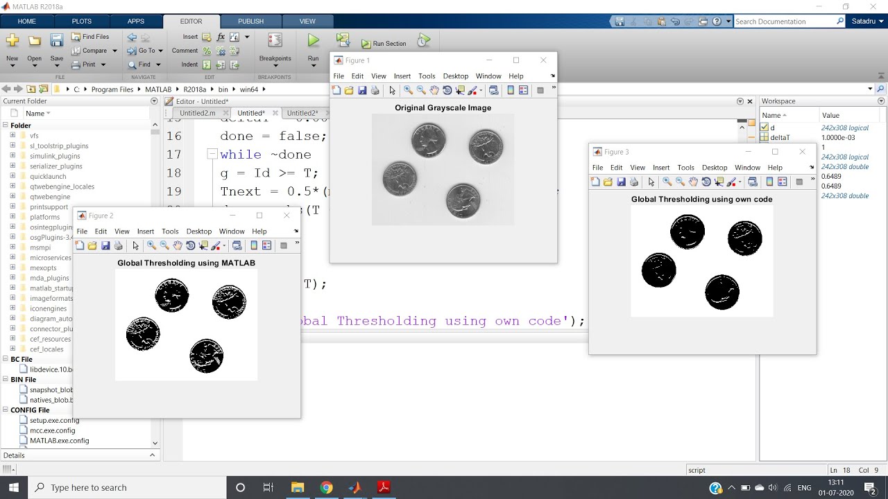 Threshold Selection For Image Using Matlab Global Thresholding
