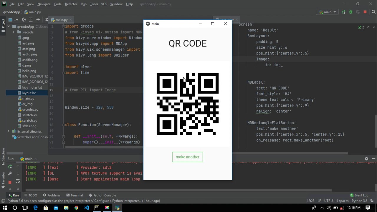Qr Code Generator App Using Python S Kivy And Kivymd With Plyer Module