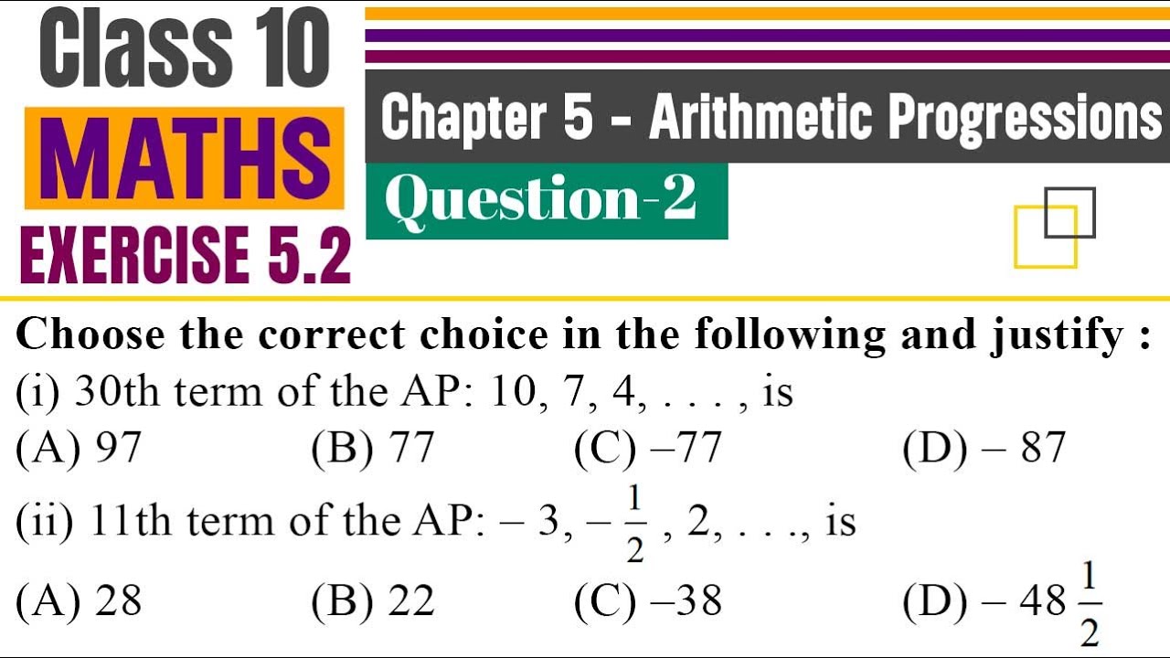 Ncert Solutions For Class 10 Maths Chapter 5 Exercise 5 2 Question 2