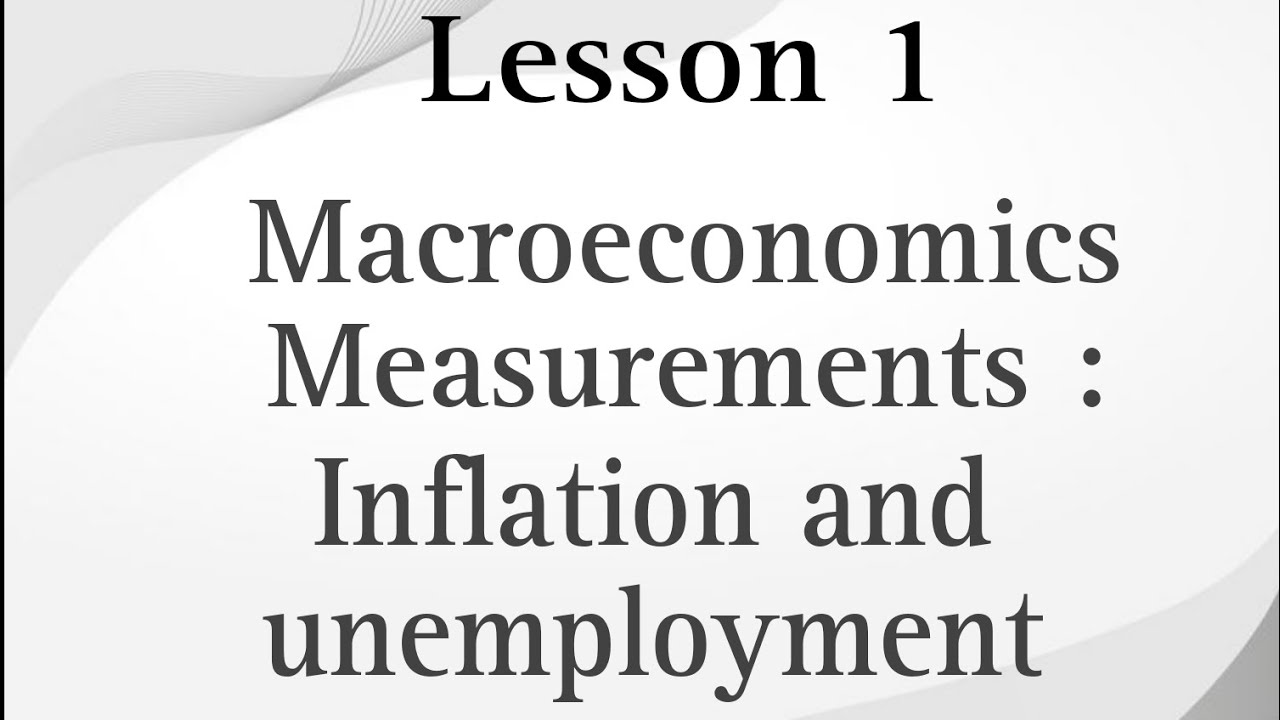 Macroeconomics Lesson 1 Macroeconomics Measurement Inflation And