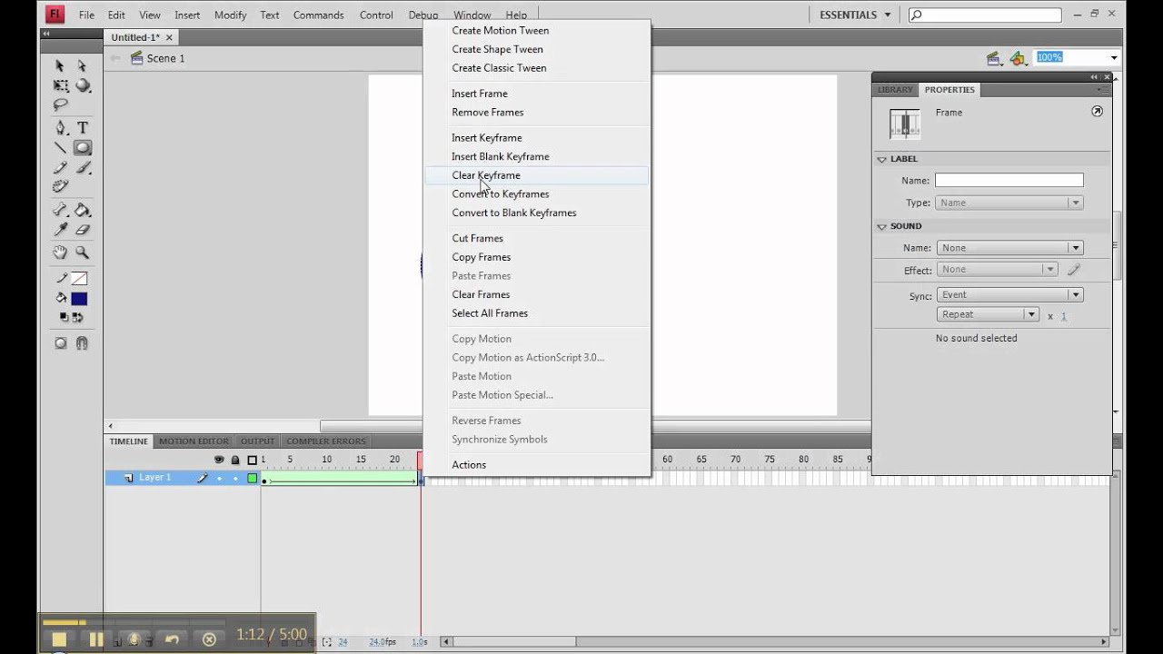 Intro To Flash Part Basic Shape Tweening Youtube