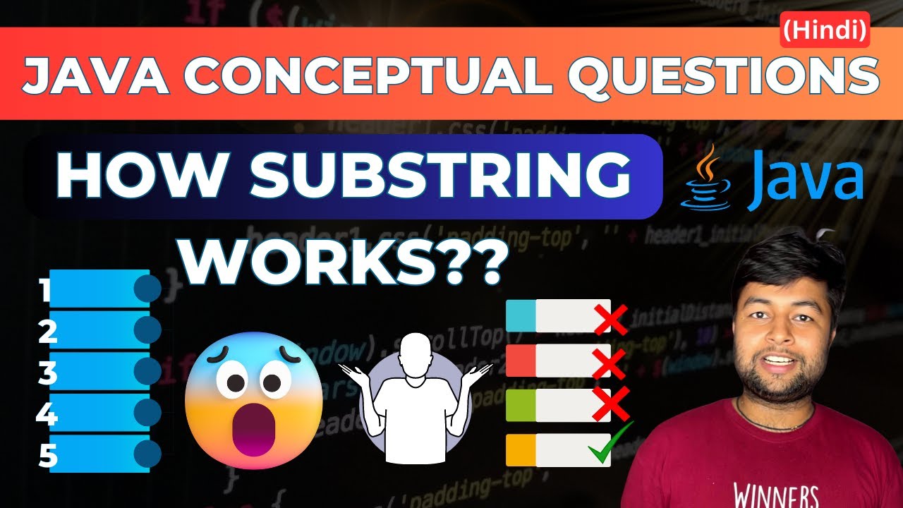 рџ ґhow Substring Method Works Java Conceptual Questions Hindi Youtube
