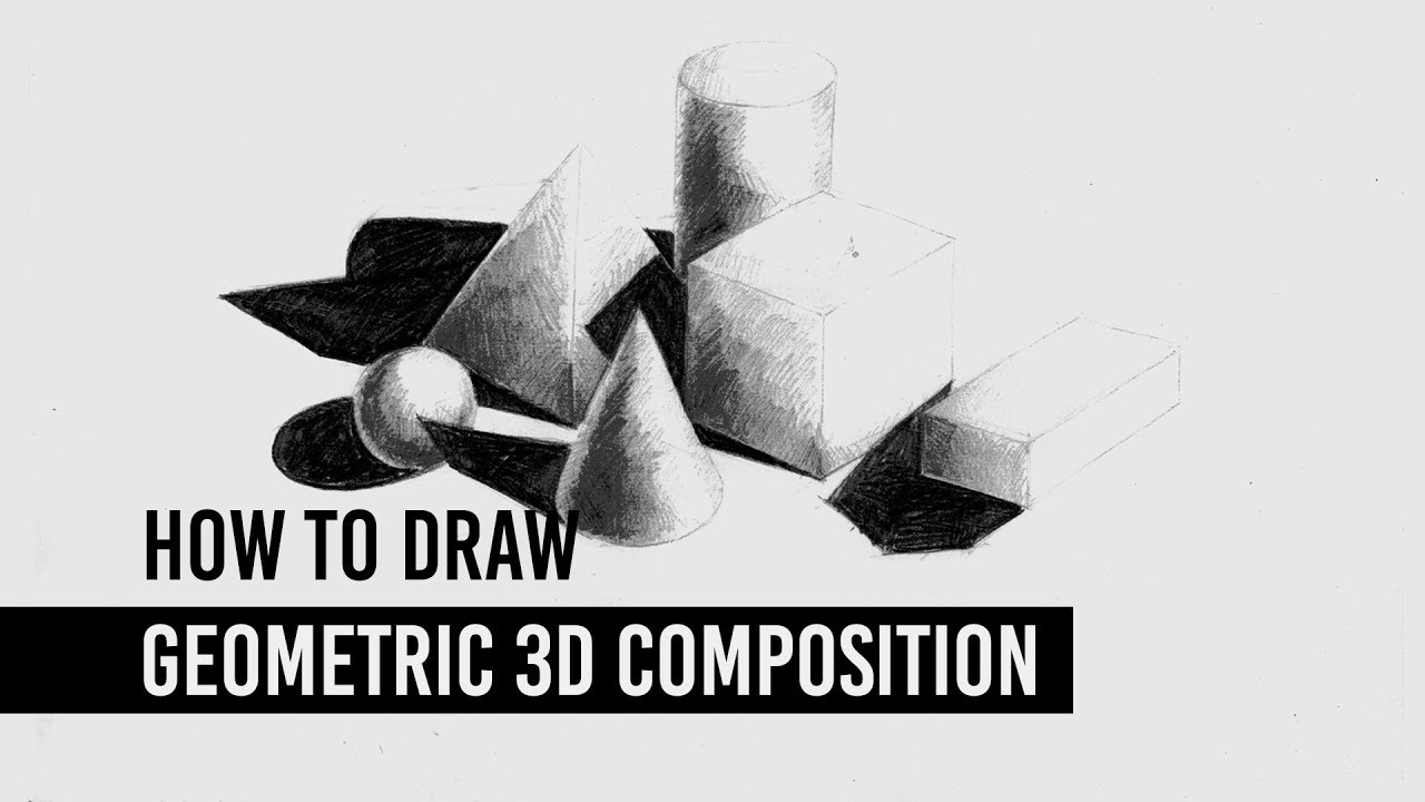 How To Draw 3d Object Composition Youtube