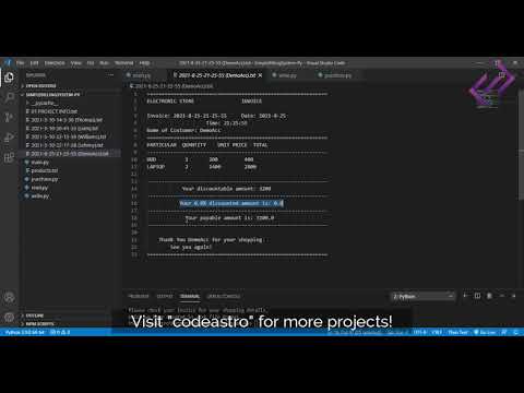 Simple Billing System In Python With Source Code Codeastro Youtube