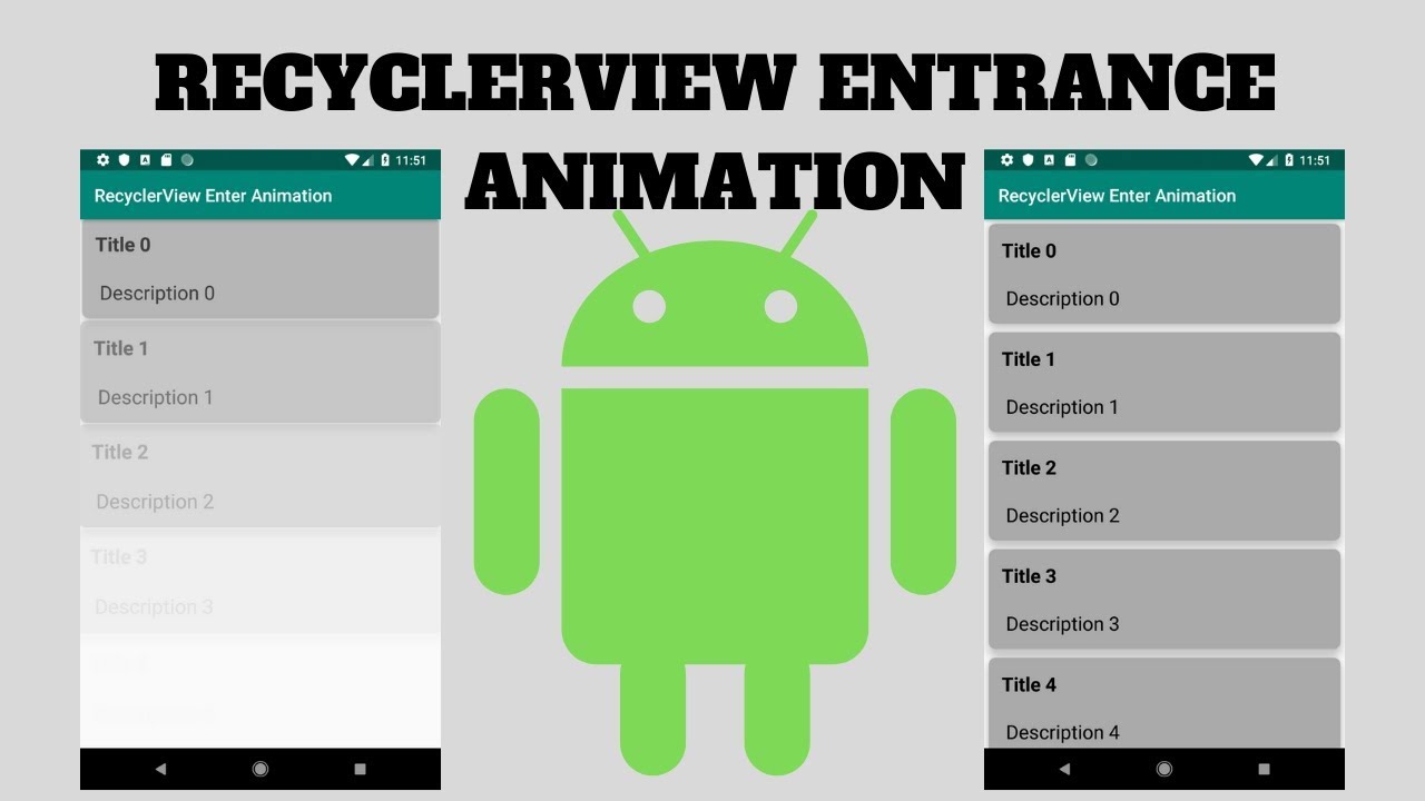 Recyclerview Entrance Animation Android Java Youtube