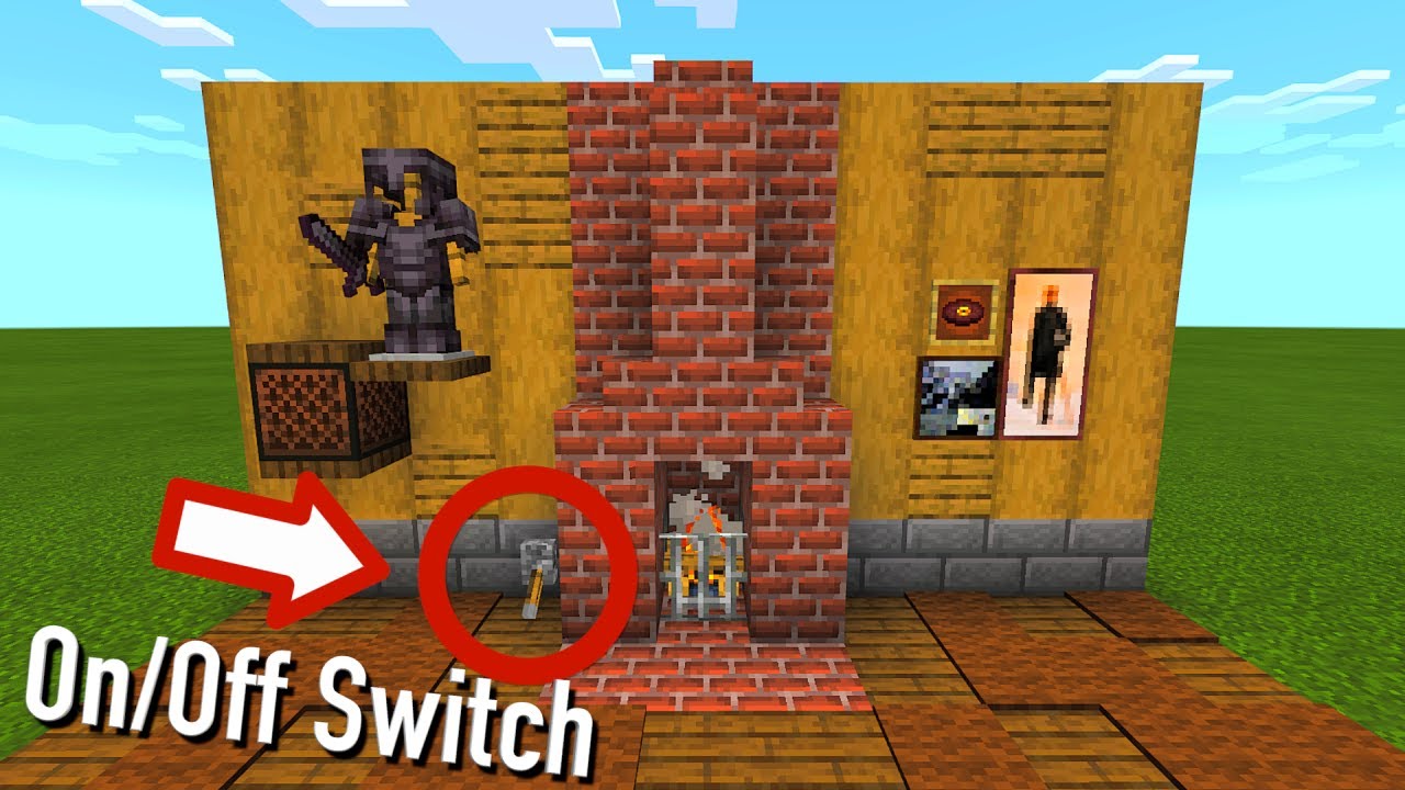 Minecraft Fireplace On Off Switch Toggleable Youtube