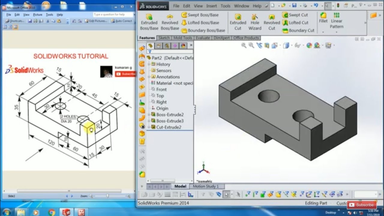 Solidworks Tutorial For Beginner Part 09 Youtube