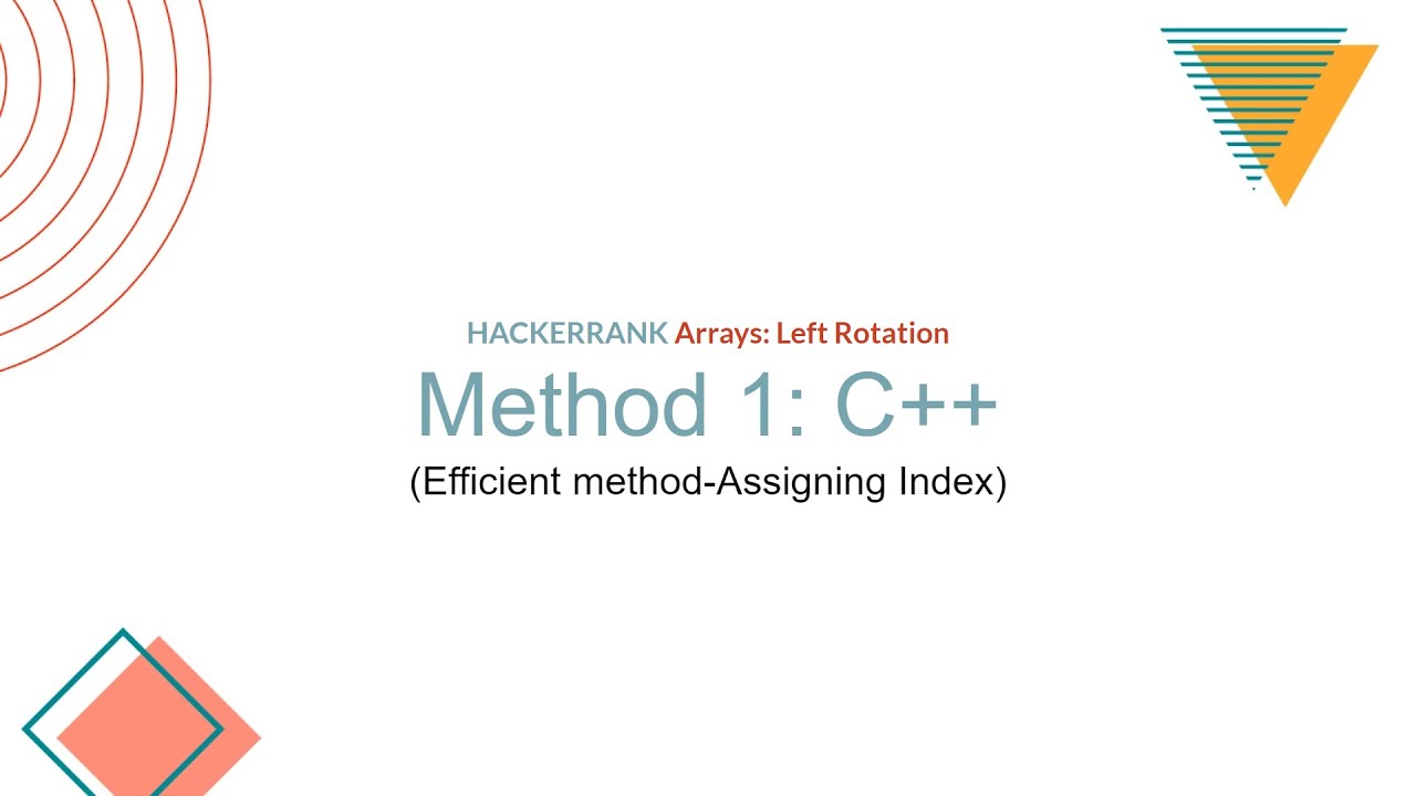Arrays Left Rotation Hackerrank Solution C Version 1 Youtube