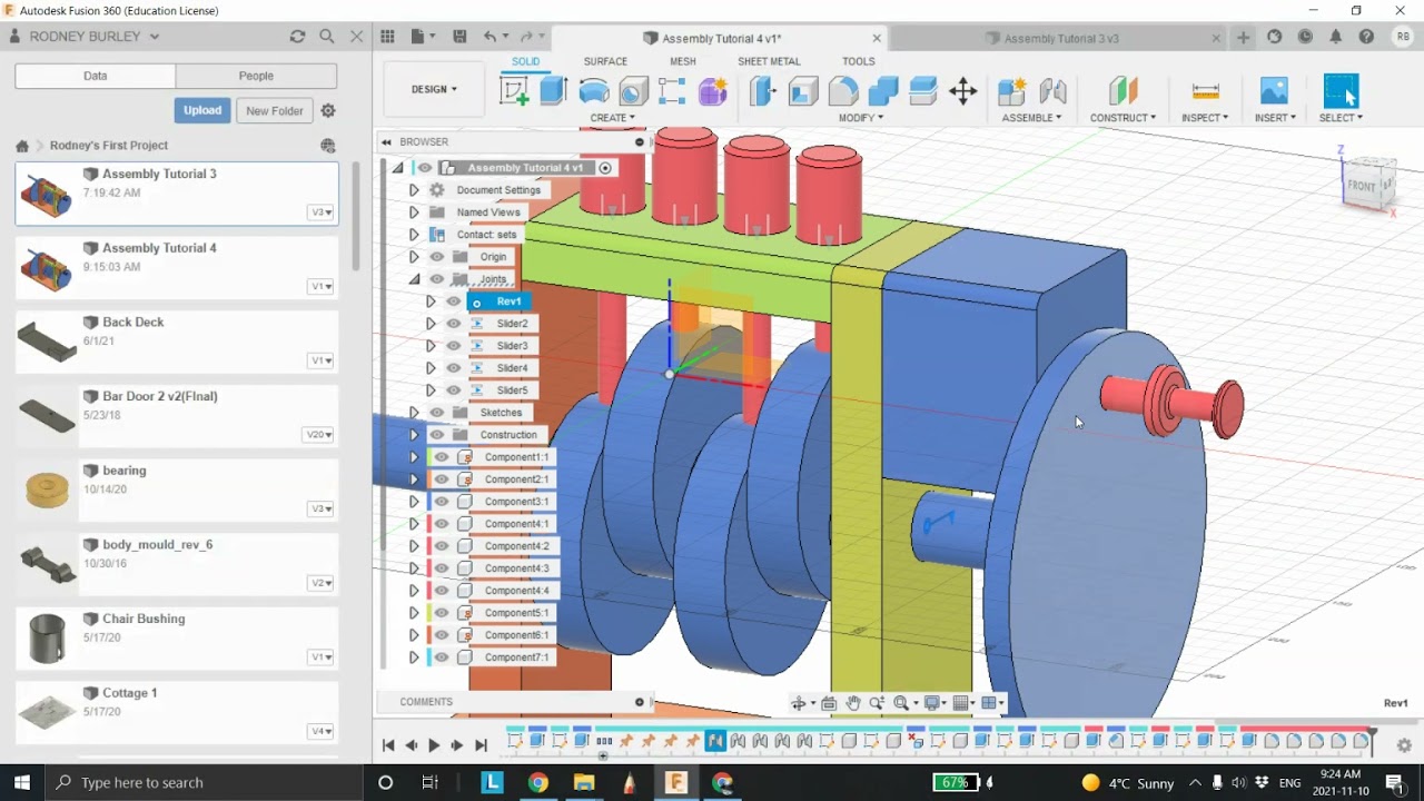 Fusion 360 Assembly Tutorial 3 Youtube