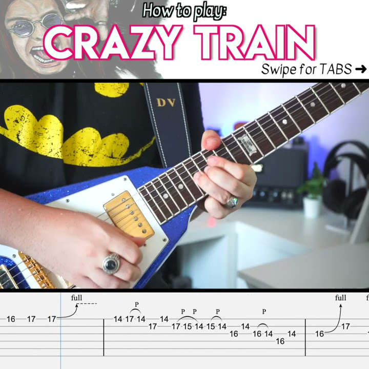 Crazy Train Guitar Solo Slow Lesson W Tabs Youtube