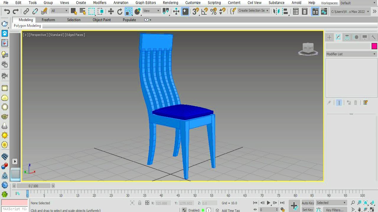 Chair Modeling In 3ds Max Tutorial Youtube