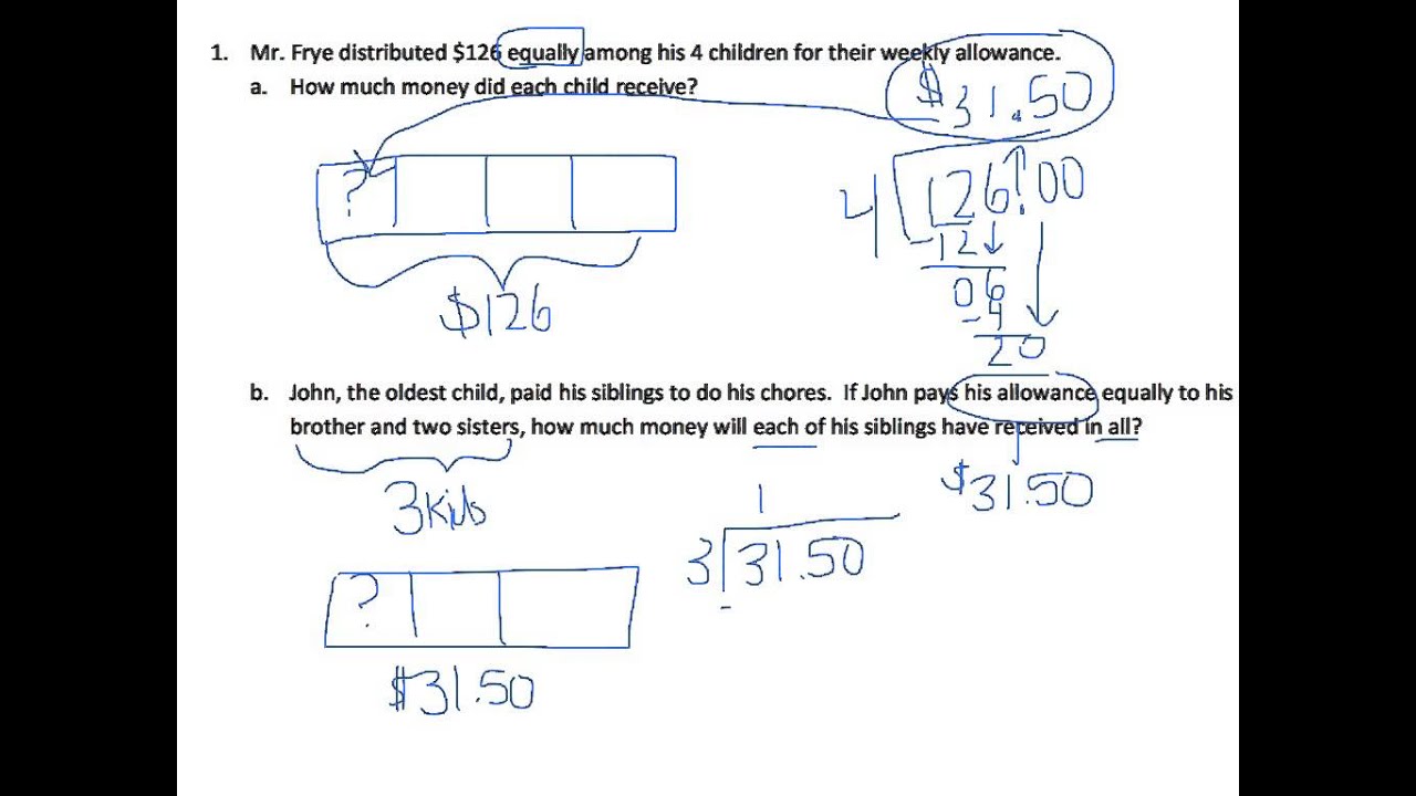 Grade 5 Module 1 Lesson 16 Problem Set Youtube