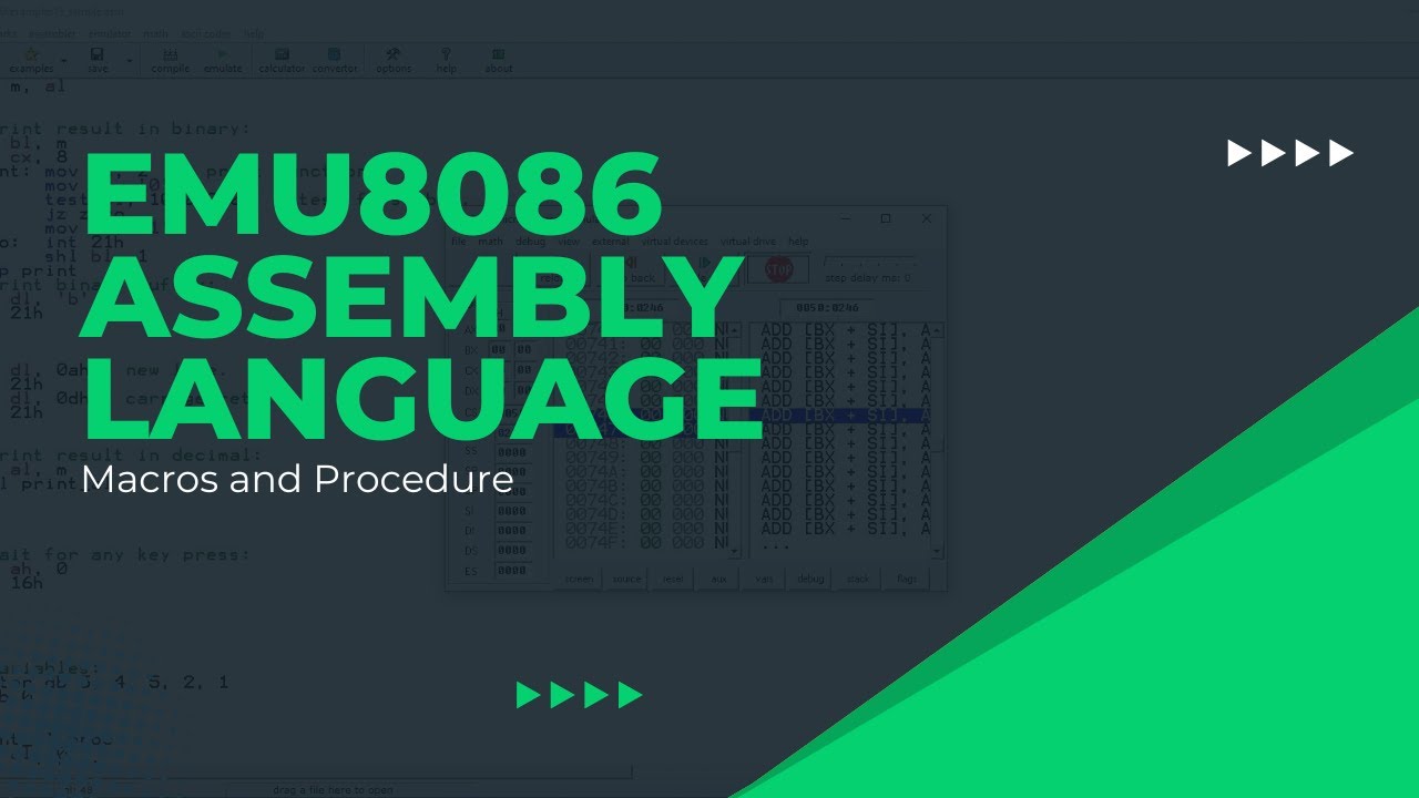 Macros And Procedure Emu8086 Assembly Language Youtube