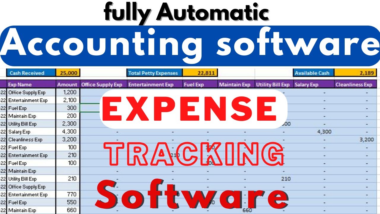 Fully Automatic Accounting Software In Excel Expense Tracking