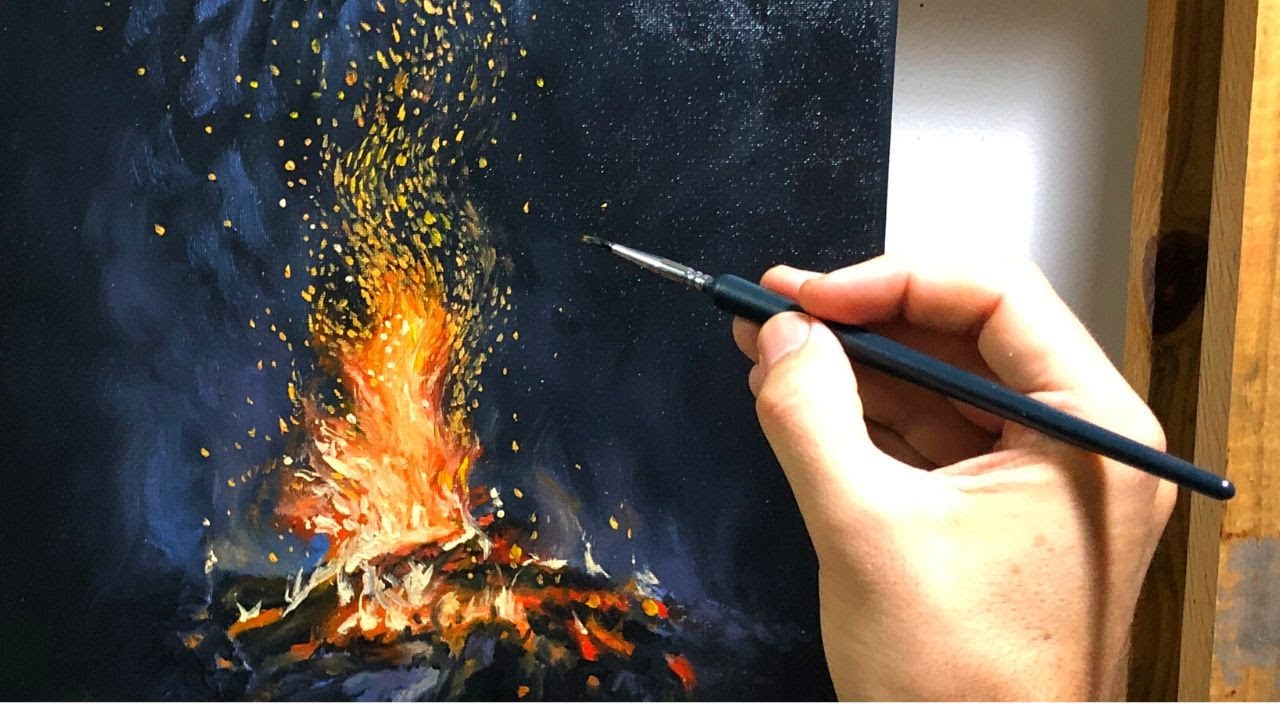 How To Paint Fire Using Oil Paints Art Painting Oilpainting Youtube