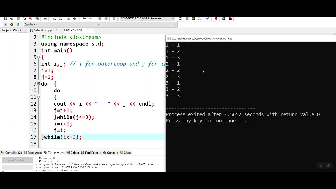 Nested Loop With Do While Youtube