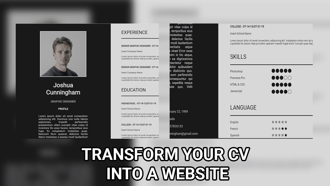 How To Create Cv Or Resume Using Html Css Youtube
