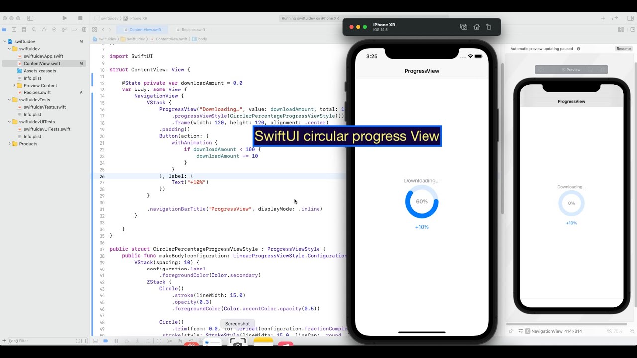 Swiftui Circular Progress View Youtube