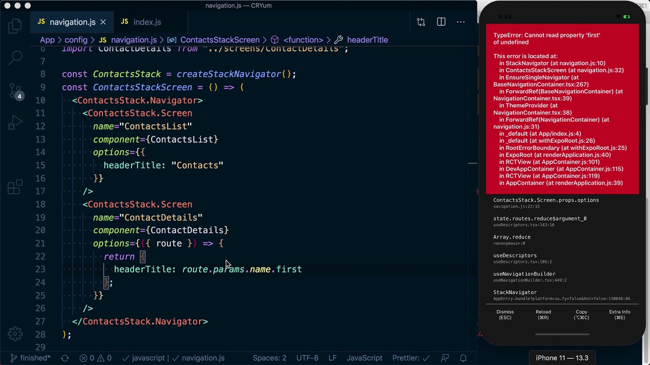 Stack Navigator Options Master React Navigation V5 Youtube