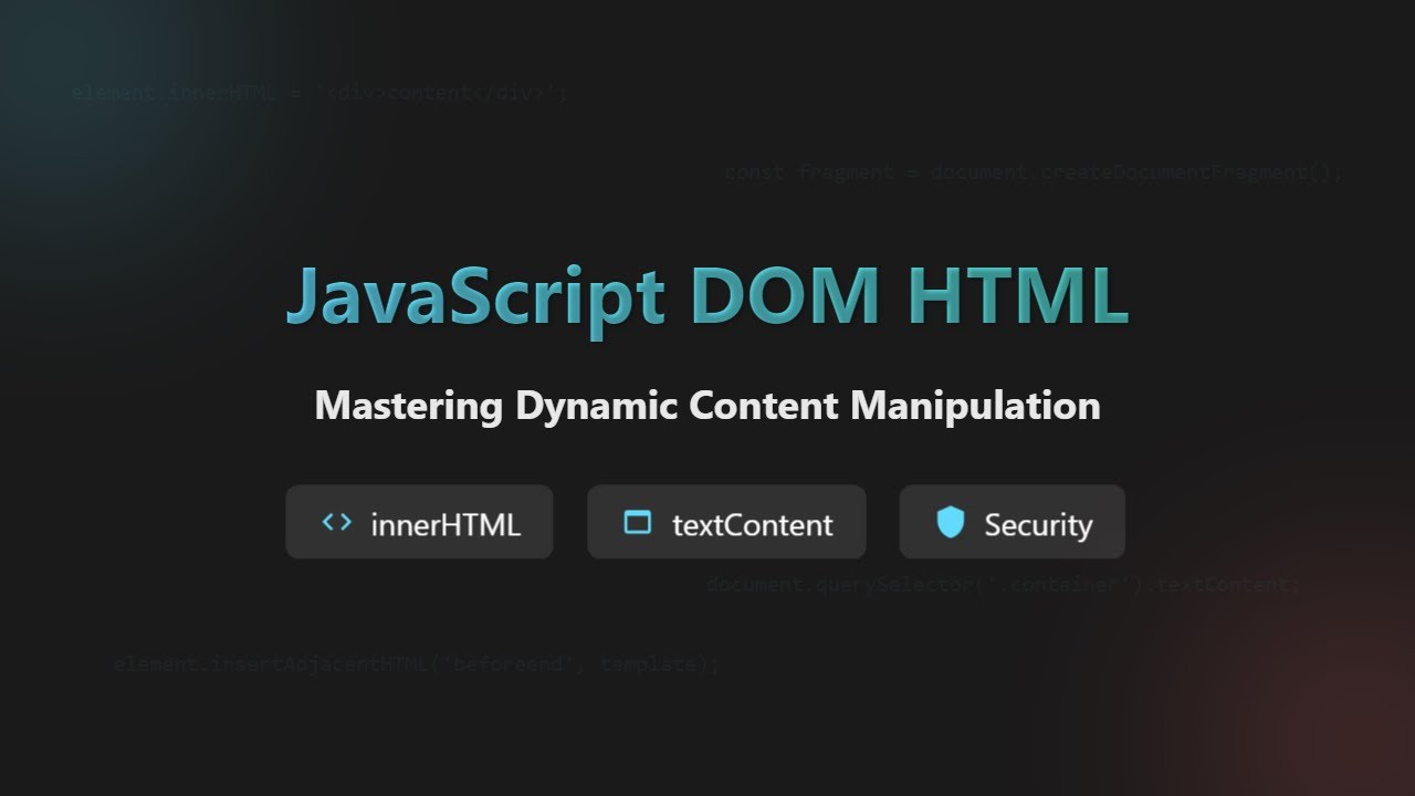 Javascript Dom Manipulation Innerhtml Textcontent And