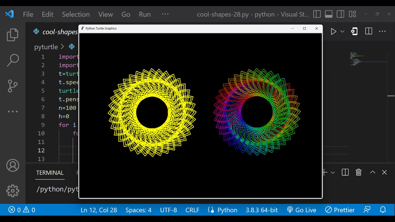 Python Turtle Graphics 37 Cool Shape Drawing Python Turtle Video