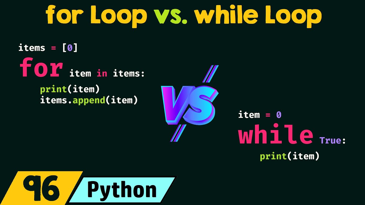 For Loop Vs While Loop In Python Youtube