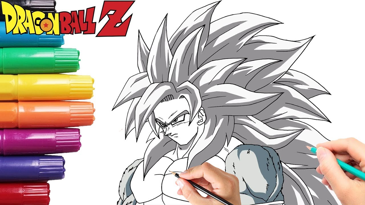 How To Draw Goku Ssj5 Step By Step Dragonball Youtube