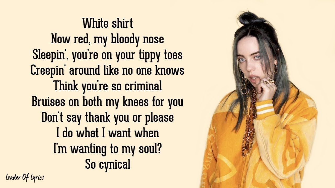 Billie Eilish Bad Guy Lyrics Chords Chordify