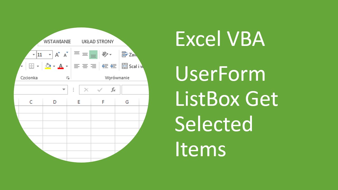 Excel Vba Userform Listbox Get Selected Items Youtube
