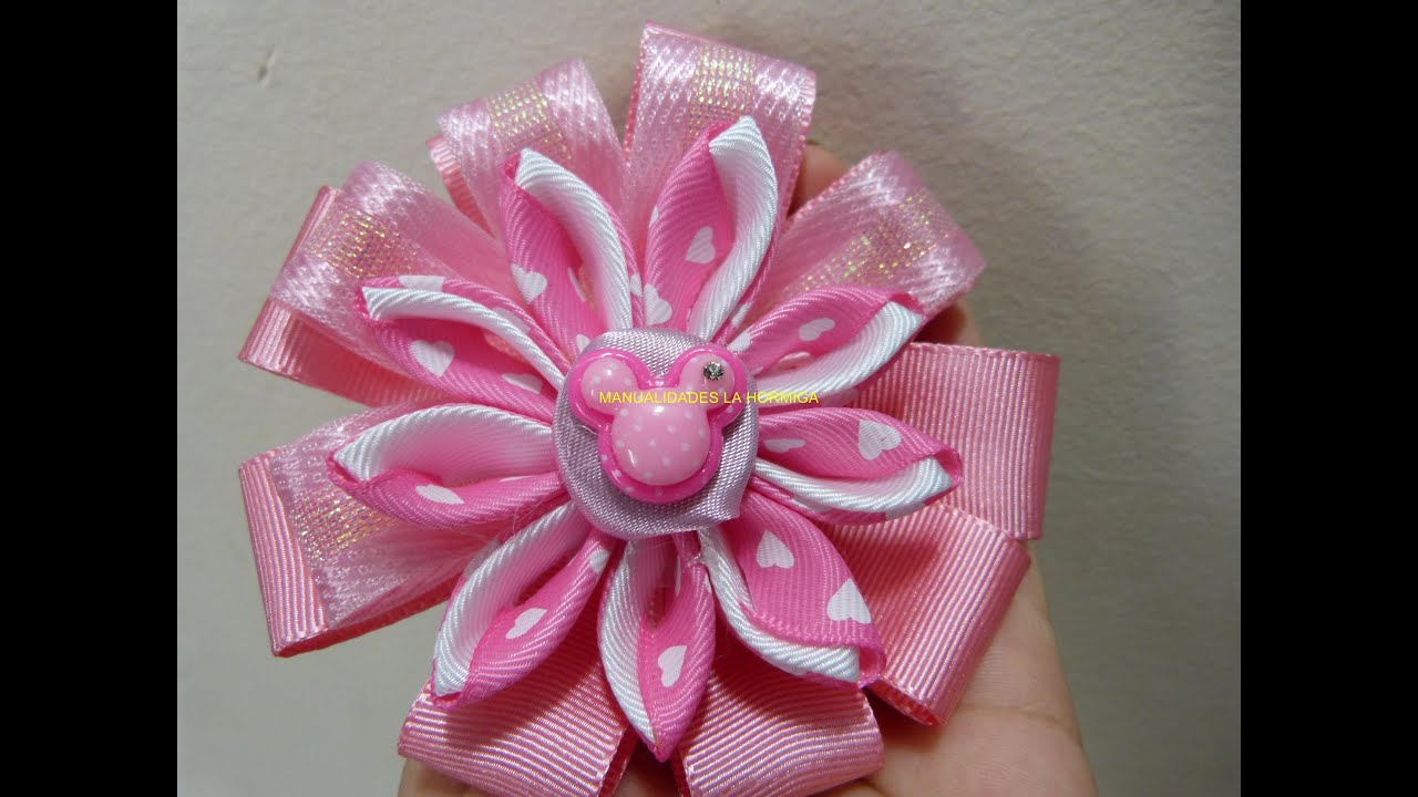 Tutorial Moños Y Flores En Listón Lazo Escolar Facil Easy Hair Bow