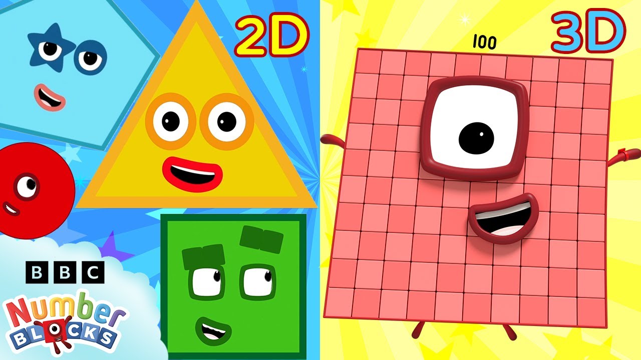 2d And 3d Numberblocks Compared Learn Shapes Learn To Count