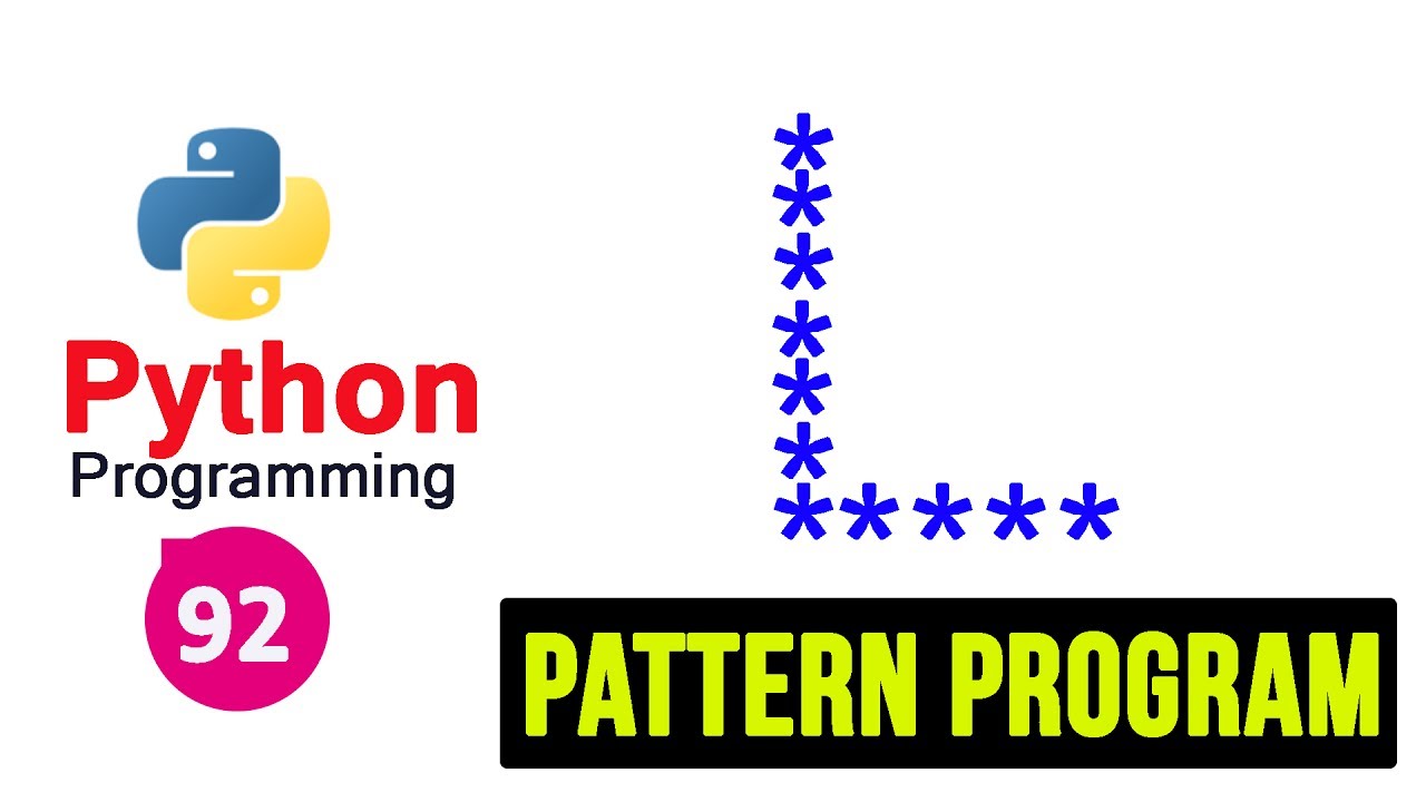 Python Pattern Programs Printing Stars In L Shape Youtube