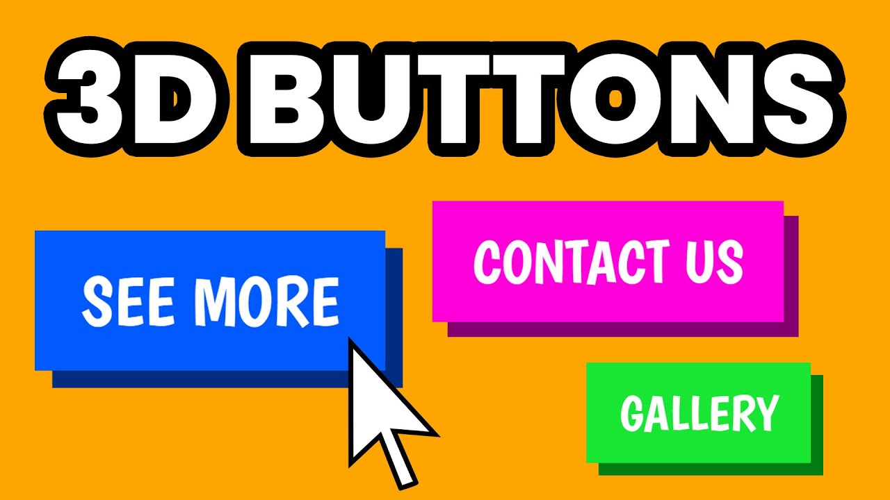 How To Create 3d Buttons With Html Css Youtube